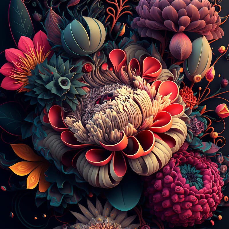 Beautiful Miscellaneous Abstract Floral Stock Illustrations – 329 ...