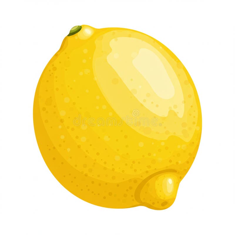 A Digitally Illustrated Lemon with a Bright Yellow Hue, Featuring a ...