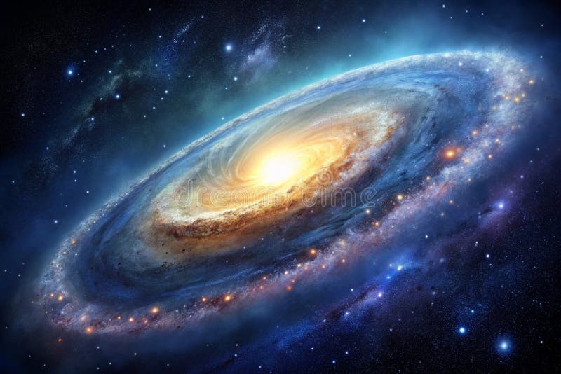 Galaxy Illustration with Stellar Constellations and Nebula Patterns ...