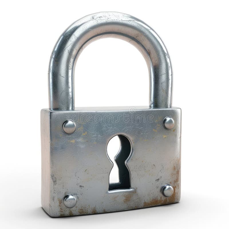 Durable Metal Padlock with Keyhole: Security and Safety Concept Stock ...