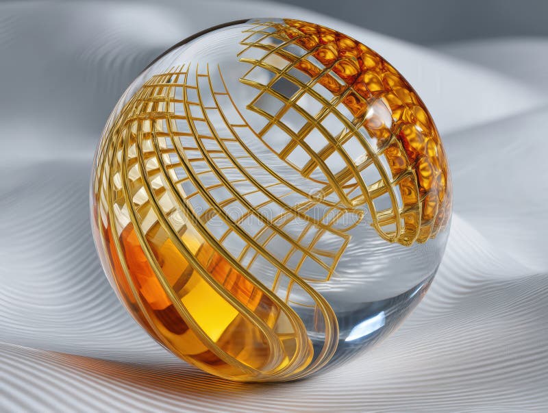 Intricate Brass Sphere with Abstract Design Stock Illustration ...