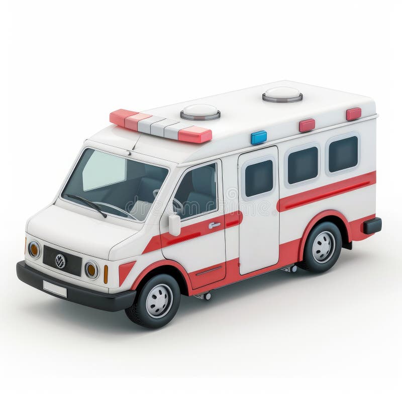 Retro Vintage Ambulance Van, Emergency Medical Service Vehicle Stock ...