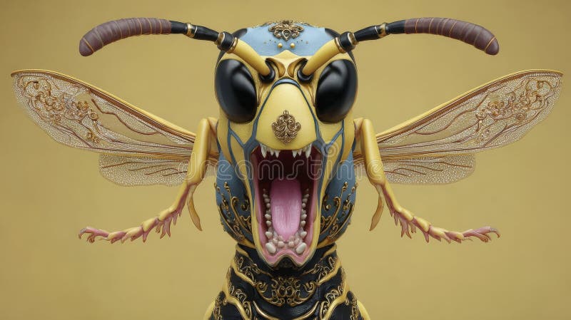 Anthropomorphic Wasp Illustration Stock Illustration - Illustration of ...