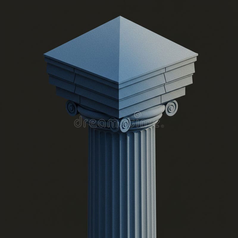 A Digitally Rendered Column Featuring a Classical Design with a Modern ...