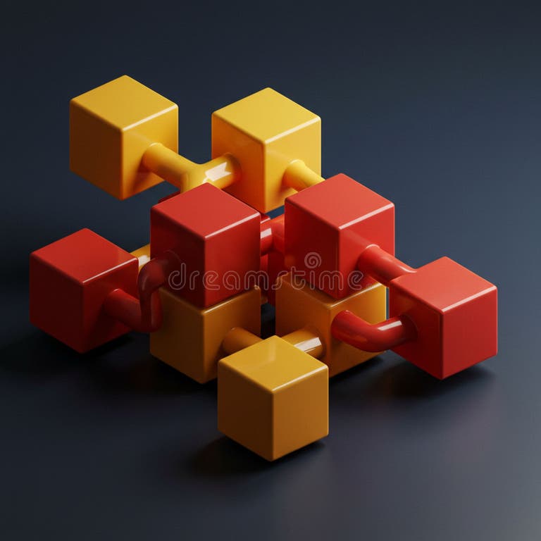 A Digitally Rendered 3D Structure Features a Cluster of Interconnected ...