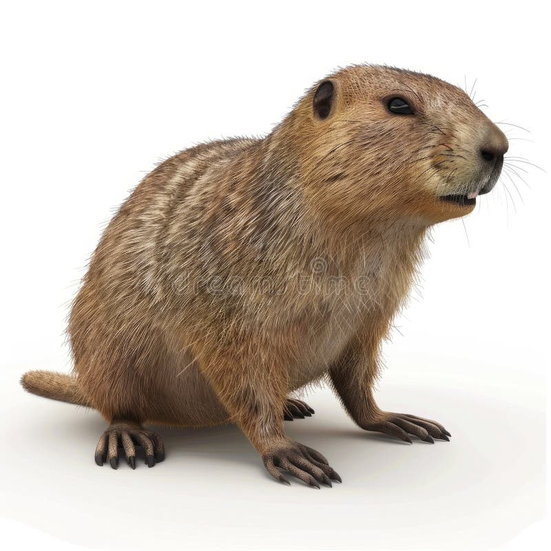 Cute Prairie Dog Sitting on White Background Stock Illustration ...
