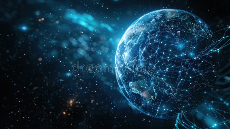 The Digital Earth Network.AI Generated Image Stock Photo - Image of ...