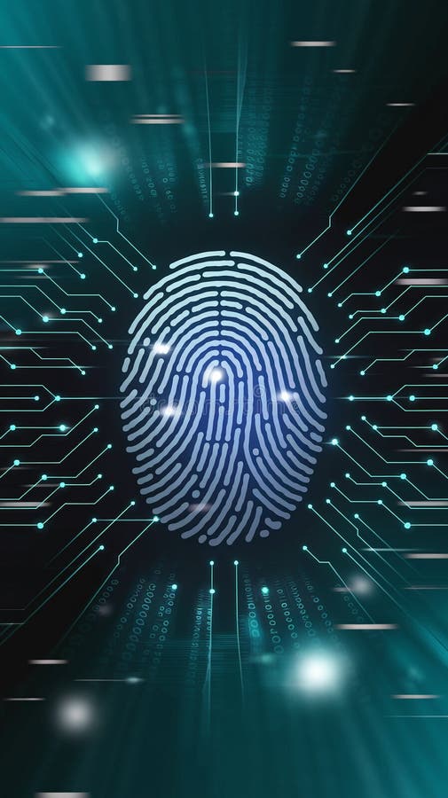 A Digitally Rendered Fingerprint is at the Center, Surrounded by ...