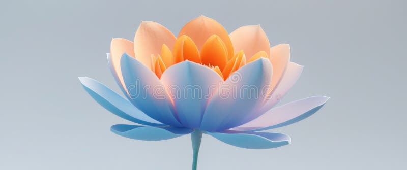 A Digitally Rendered Flower with Gradient Colors Transitioning from ...