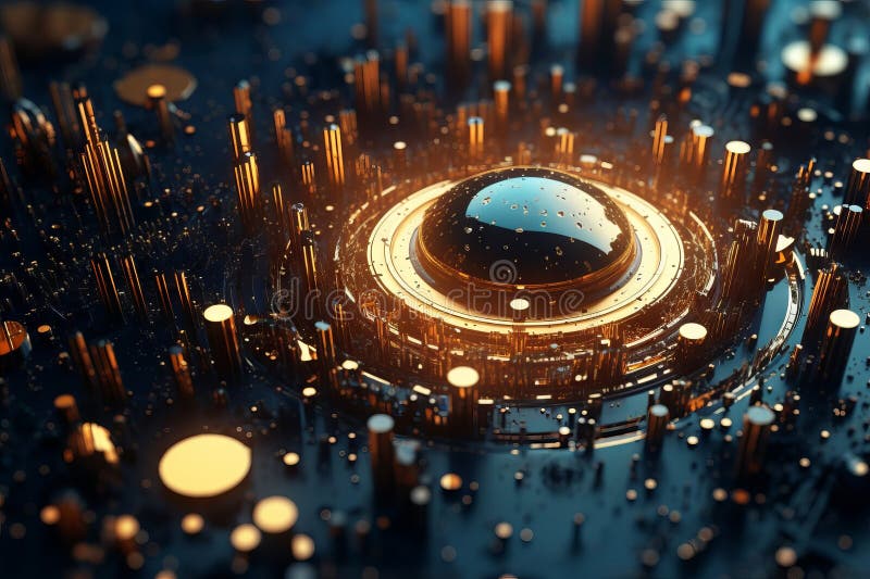 A Computer Generated Image of a Futuristic City Stock Illustration ...