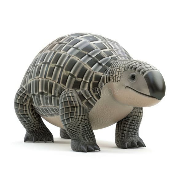 3D Render of Armored Prehistoric Reptile, Glyptodon Stock Illustration ...