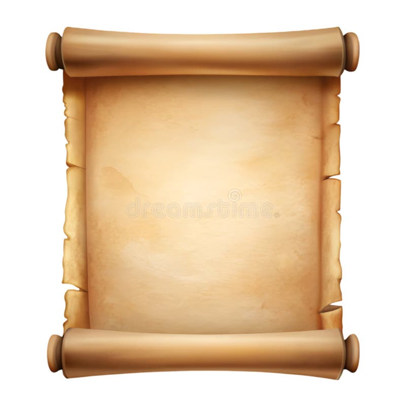 Beige Medieval Parchment Scroll Illustration Isolated Stock ...