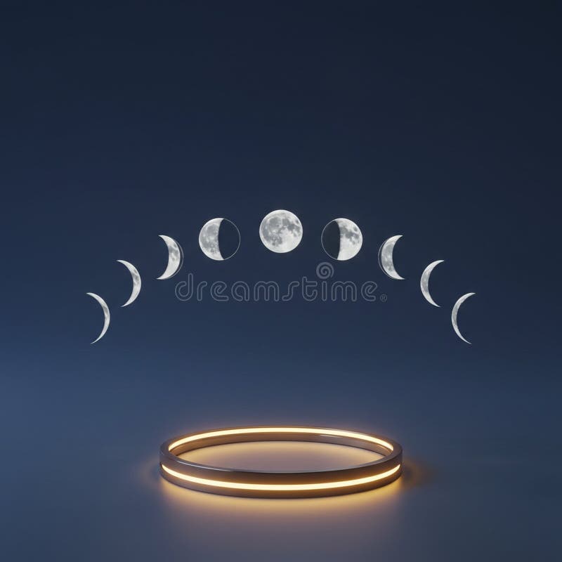A Digitally Rendered Image Depicts the Lunar Phases in a Semi-circle ...