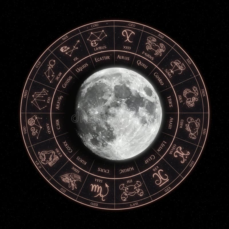 A Digitally Rendered Image Featuring the Moon at the Center, Surrounded ...