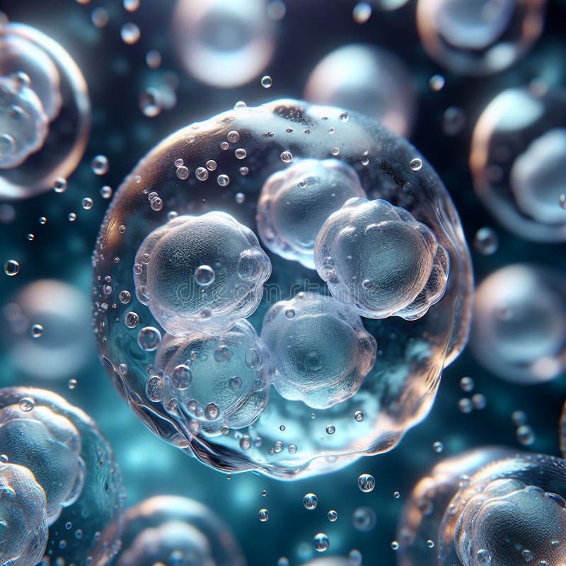 A Digitally Rendered Image of a Group of Cells Dividing. the Cells are ...