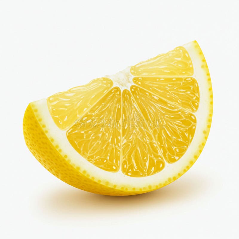 A Digitally Rendered Image of a Lemon Slice. the Fruit is Depicted in a ...