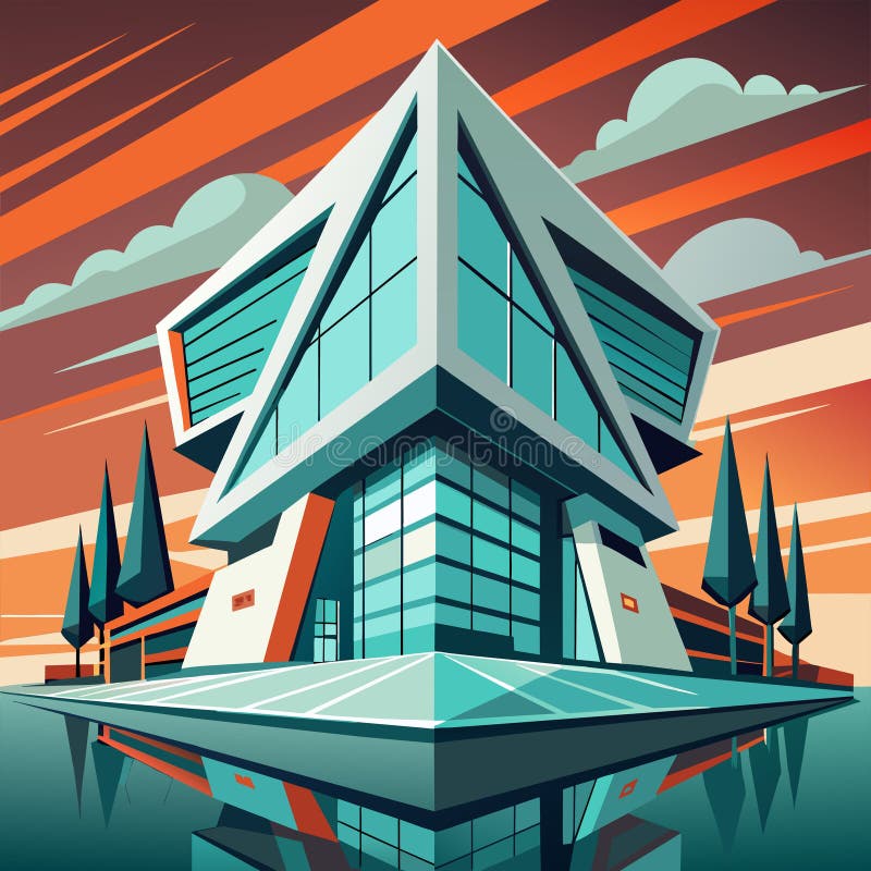 A Digitally Rendered Image of a Modern, Futuristic Building with ...