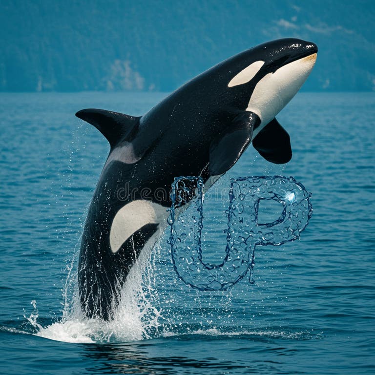 A Digitally Rendered Image of an Orca (Orcinus Orca) Breaching from the ...