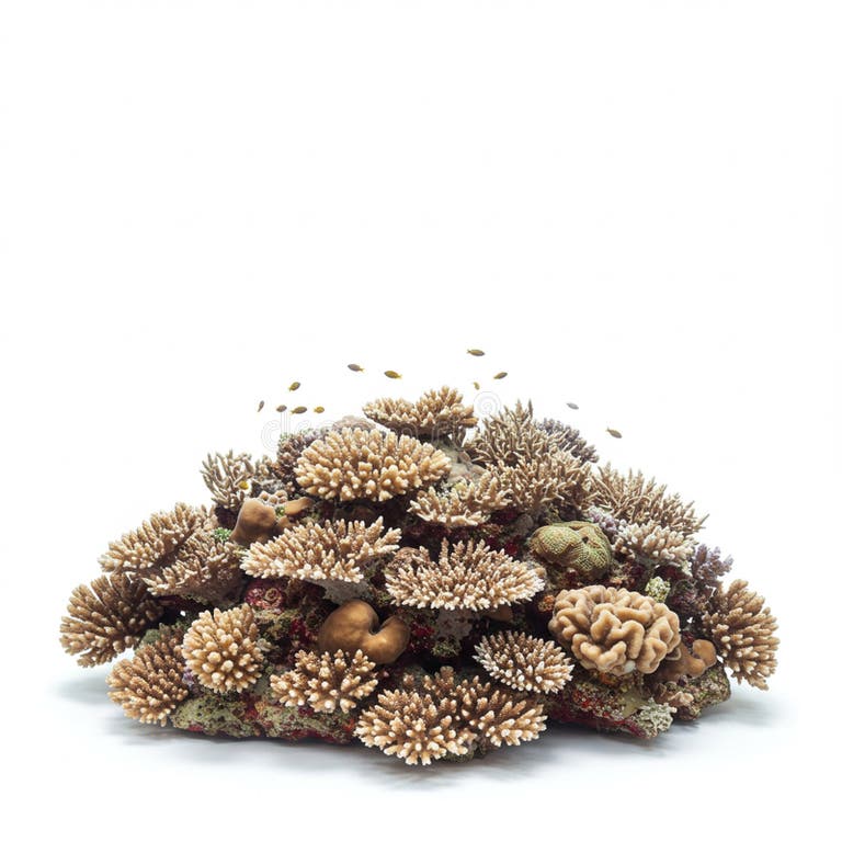 A Digitally Rendered Image Showcasing a Cluster of Coral Reef Elements ...