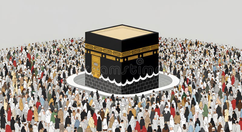 Kaaba in Mecca Attracts Devotees: a Symbolic Gathering Stock ...