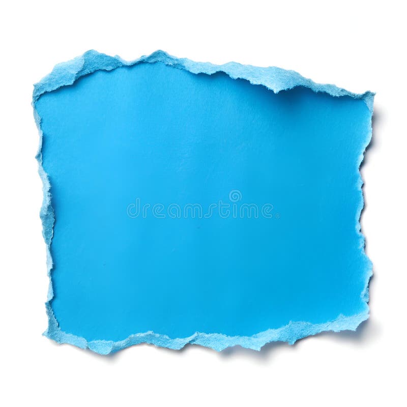 Torn Blue Paper Piece Isolated White Background Torn Paper 1 Stock ...