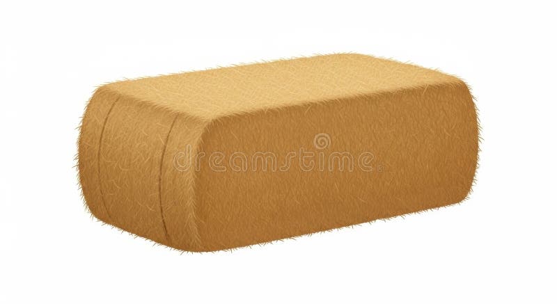 Rectangular Hay Bale Isolated on White Background Stock Illustration ...