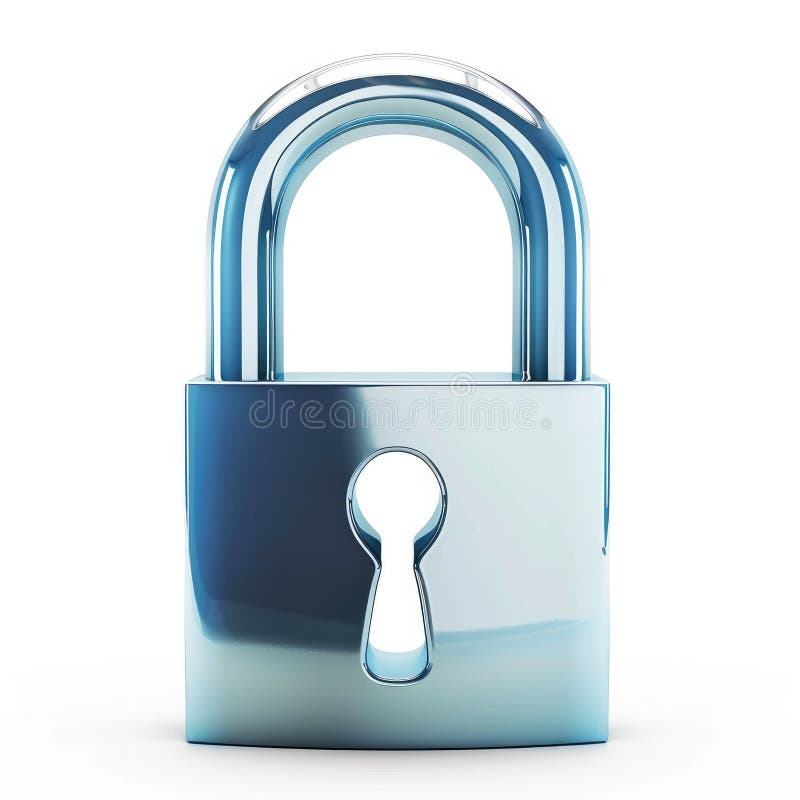 Shiny Blue Padlock: Digital Security Concept Stock Illustration ...