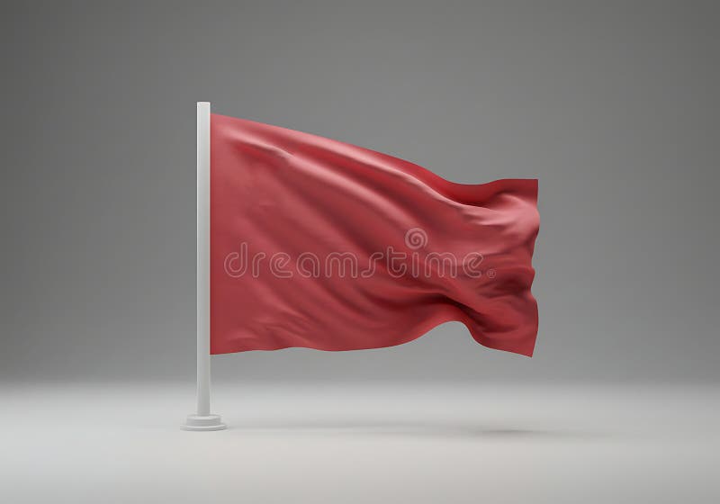 Crimson Fabric Flag Mockup Waving, Showcasing Vibrant Textures and ...