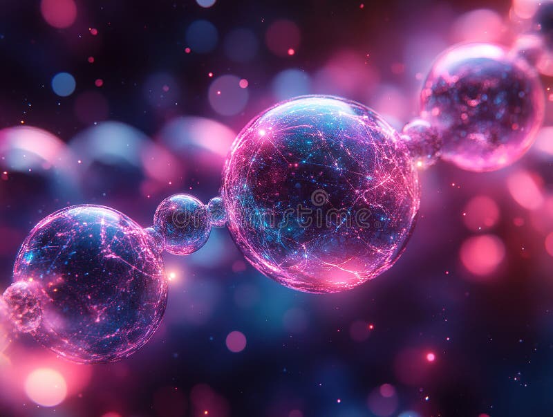 A Digitally Rendered Molecule Image, Resembling a Cosmic Nebula Central ...