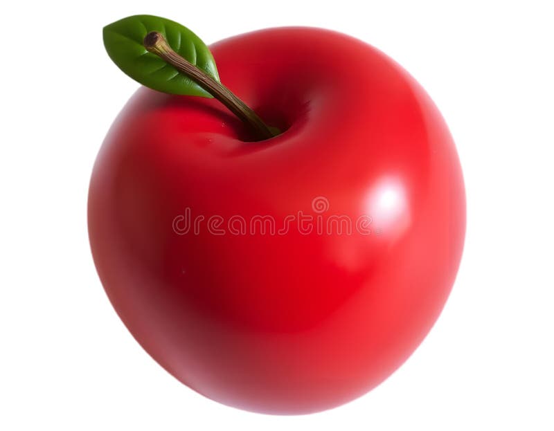 Shiny Red Apple Toy with Green Leaf and Brown Stem Stock Illustration ...