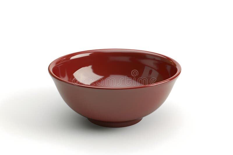 Elegant Red Ceramic Bowl on White Background. Ideal for Home Decor and ...