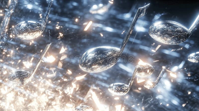 Reflective Notes Amidst Sparks Create a Luminous Scene Stock ...