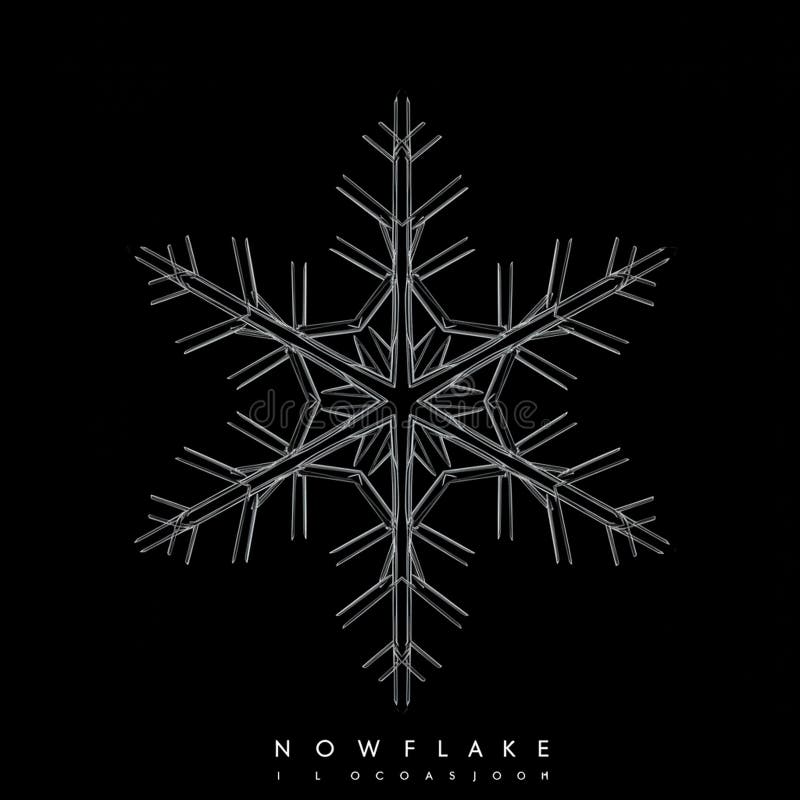 A Digitally Rendered Snowflake Against a Black Background, Showcasing ...
