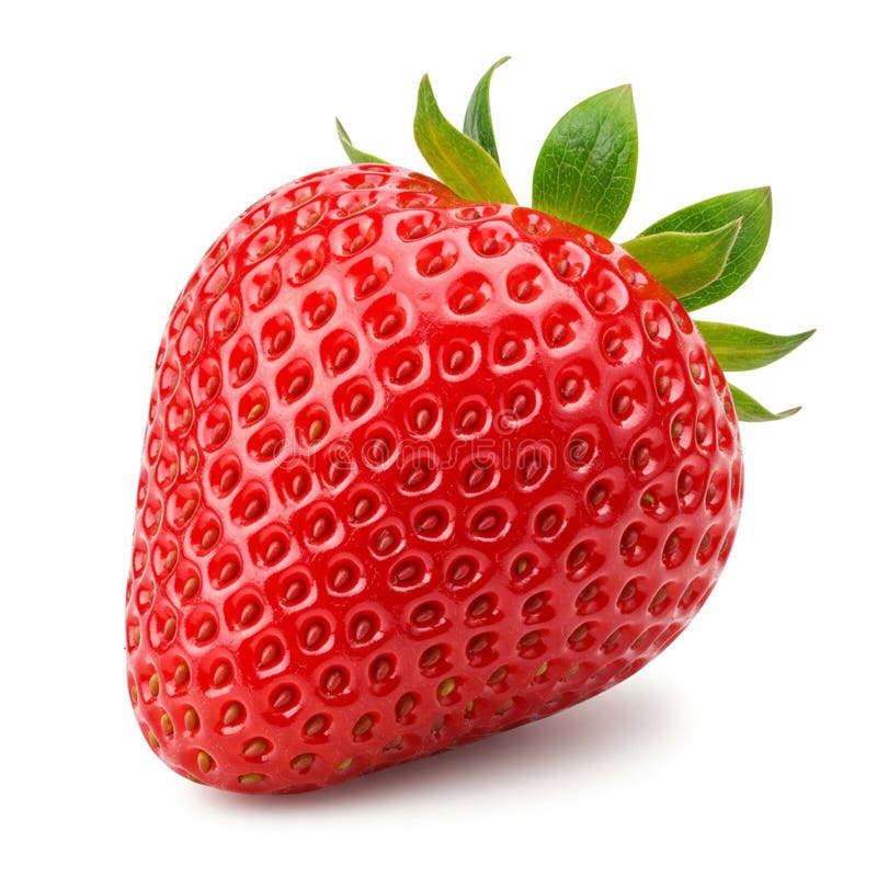 A Digitally Rendered Strawberry with a Glossy Red Surface and ...
