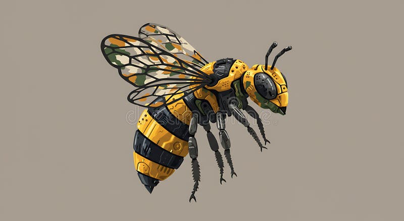 A Stylized Illustration of a Futuristic Bee Stock Illustration ...