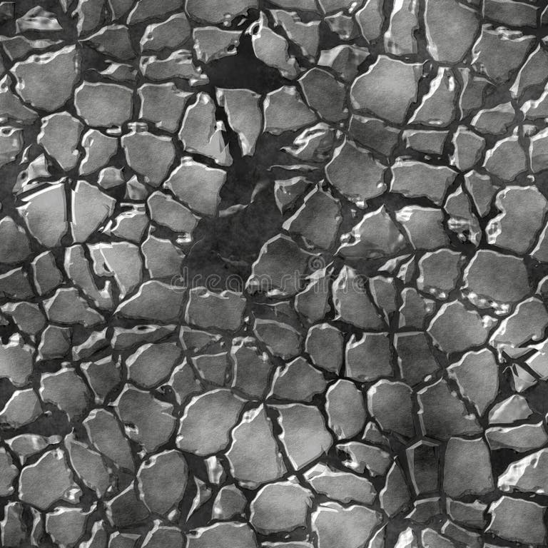 Digitally Rendered Texture of Cracked Pavement Stock Illustration ...