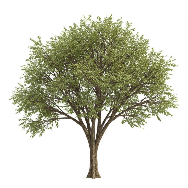 A Digitally Rendered Tree Features a Textured Brown Trunk with Multiple ...