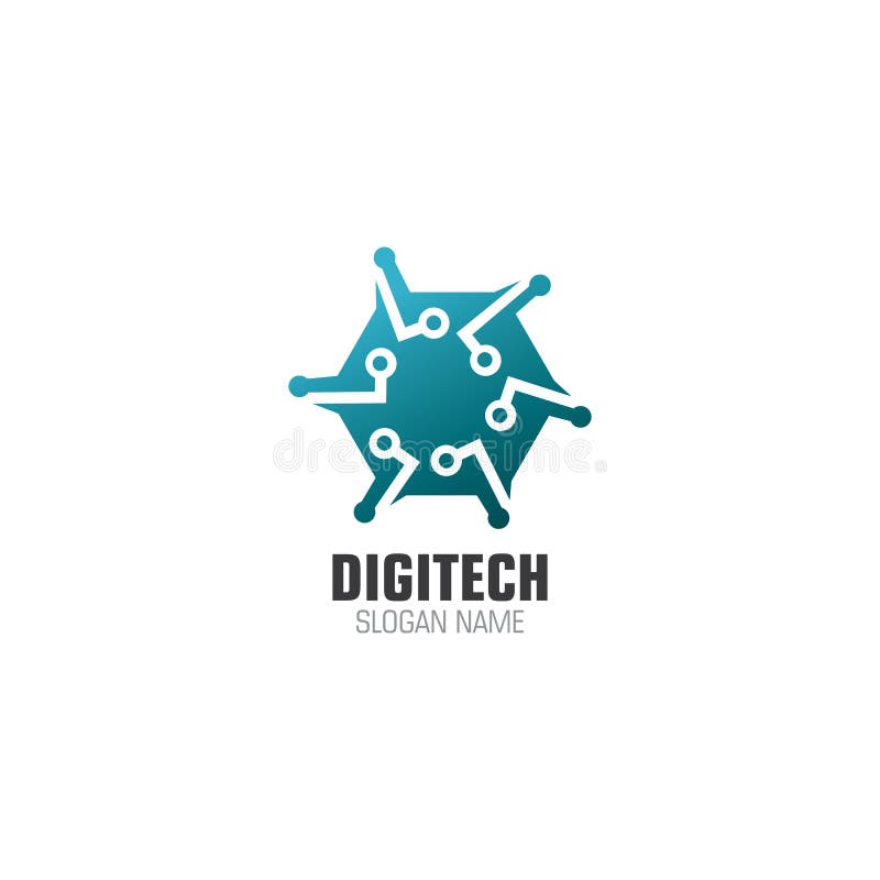 Digitech Flat Creative Logo Design Modern Technology Template Business ...