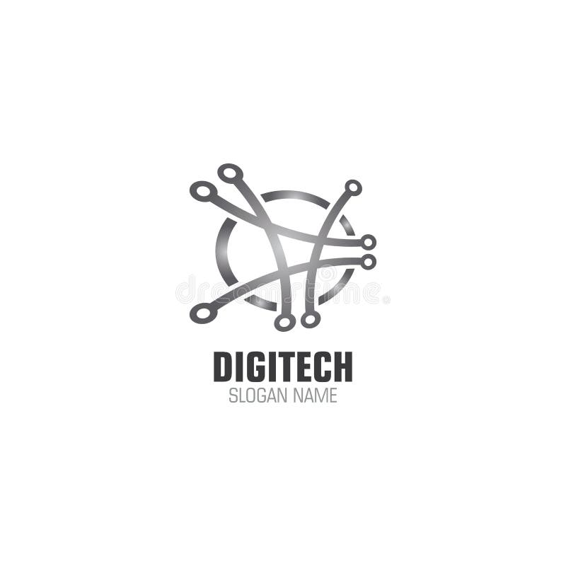 Digitech Flat Creative Logo Design Modern Technology Template Business ...