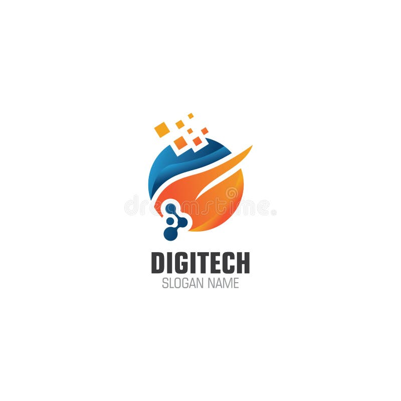Digitech Flat Creative Logo Design Modern Technology Template Business ...