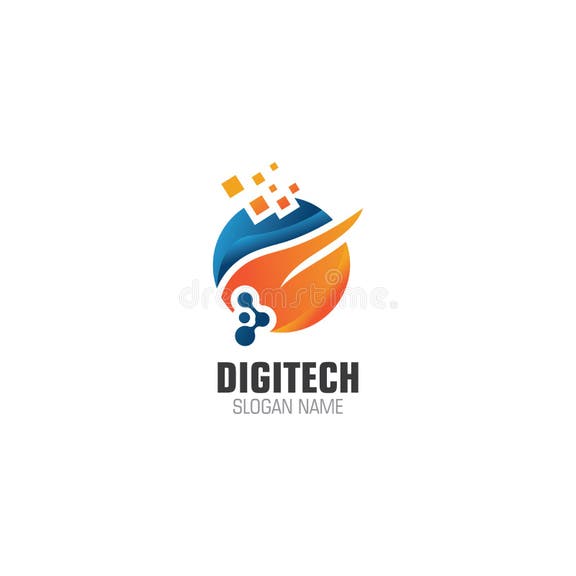 Digitech Flat Creative Logo Design Modern Technology Template Business ...