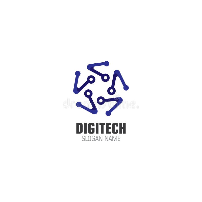 Digitech Flat Creative Logo Design Modern Technology Template Business ...