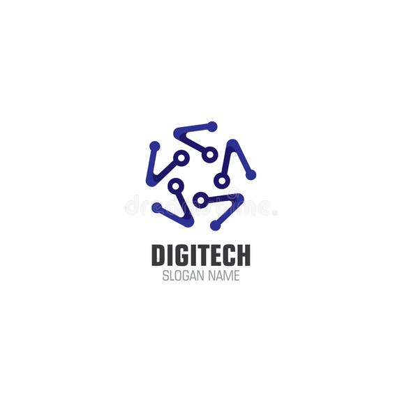 Digitech Flat Creative Logo Design Modern Technology Template Business ...