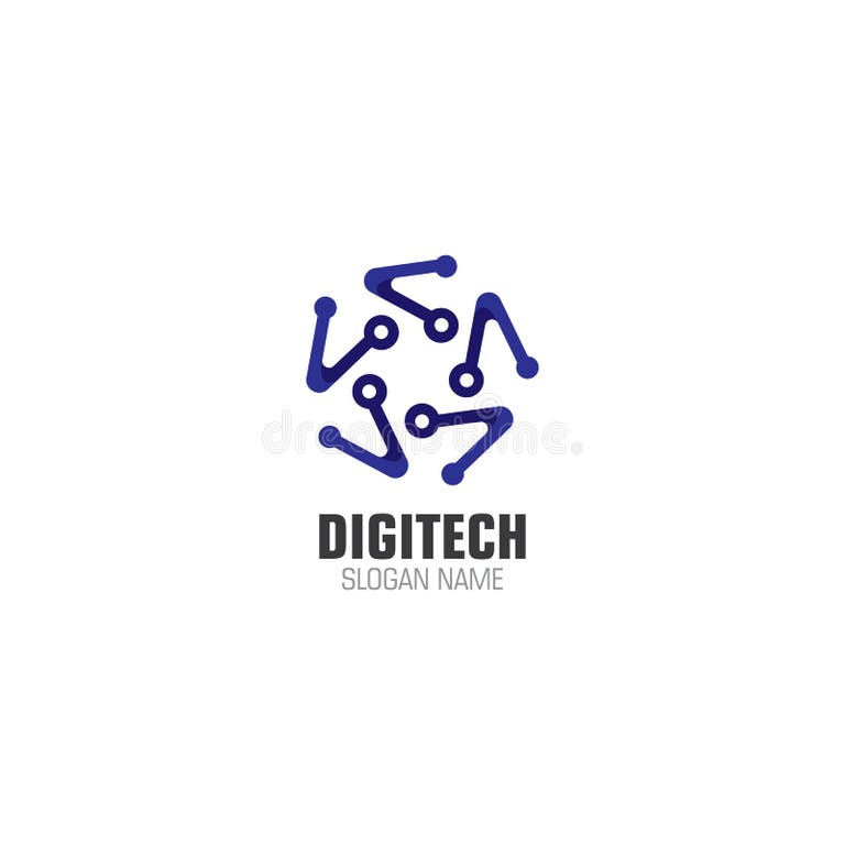 Digitech Flat Creative Logo Design Modern Technology Template Business ...