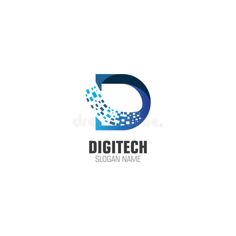 Digitech Flat Creative Logo Design Modern Technology Template Business ...
