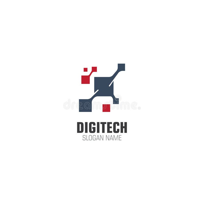 Digitech Flat Creative Logo Design Modern Technology Template Business ...