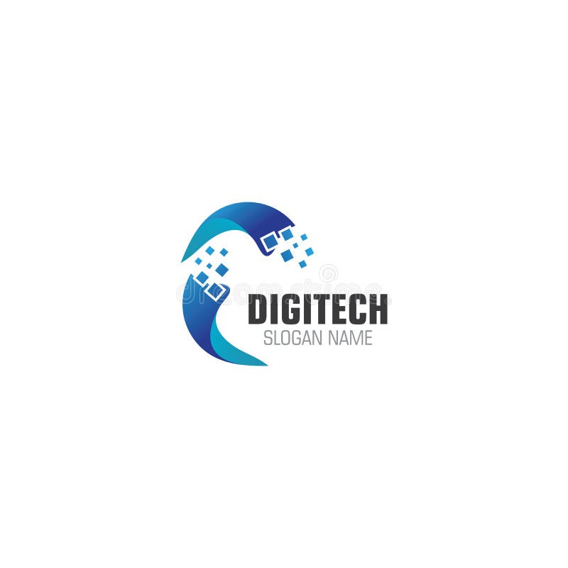 Digitech Flat Creative Logo Design Modern Technology Template Business ...
