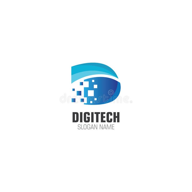 Digitech Flat Creative Logo Design Modern Technology Template Business ...