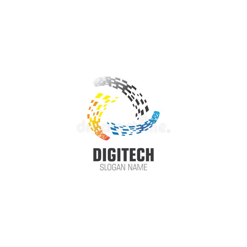 Digitech Flat Creative Logo Design Modern Technology Template Business ...