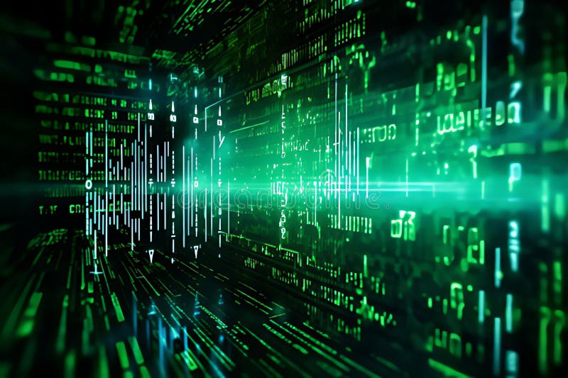 Digitization of the City Concept of the Future, Binary Number Stock ...